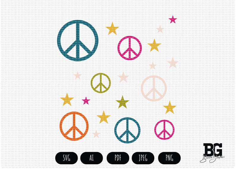 Peace and Stars - Vector Cricut SVG AI PNG - Etsy