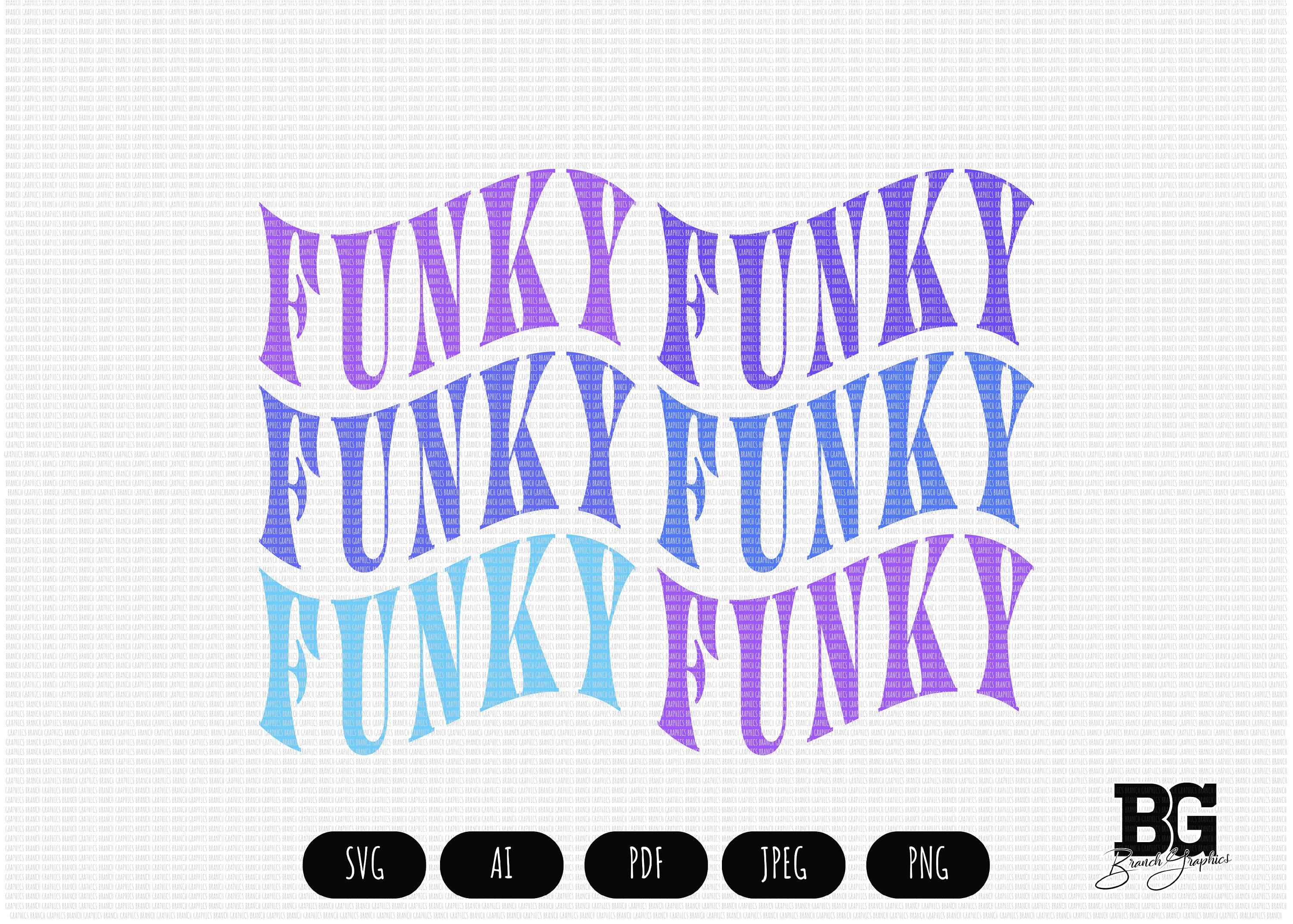 Wavy Funky - Vector Cricut SVG AI PNG - Etsy