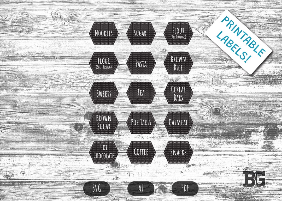 KITCHEN LABELS - PRINTABLE - Etsy