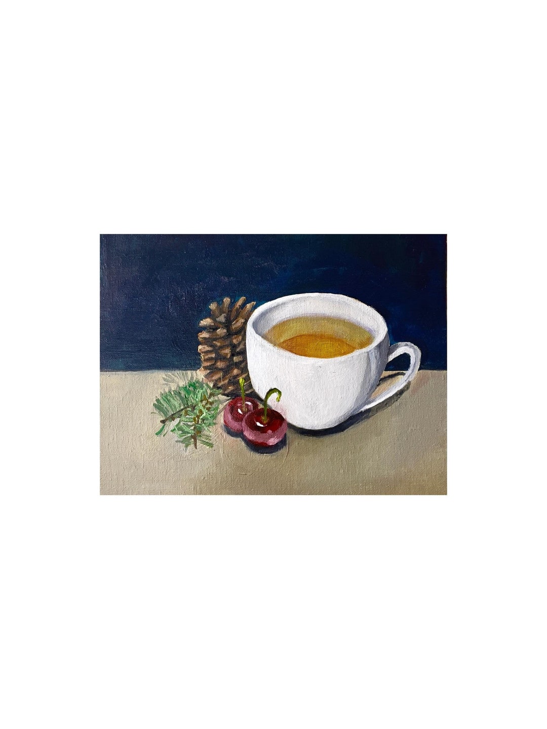 Tea Cup Painting, for English Tea Lovers, Tea Lover's Gift Painting ...