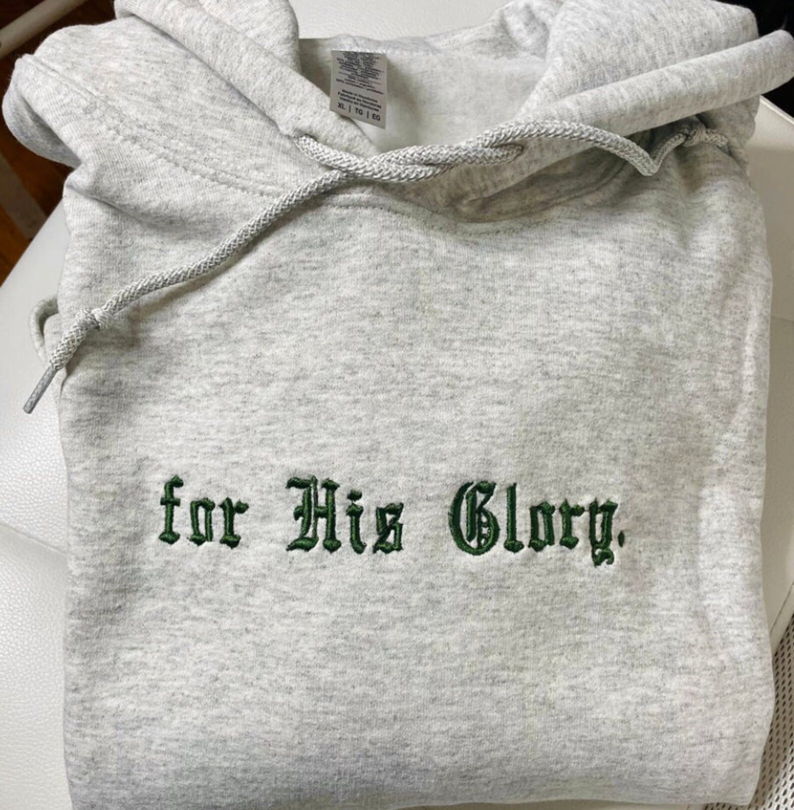 For His Glory Christian Embroidery Hoodie Godly Apparel - Etsy
