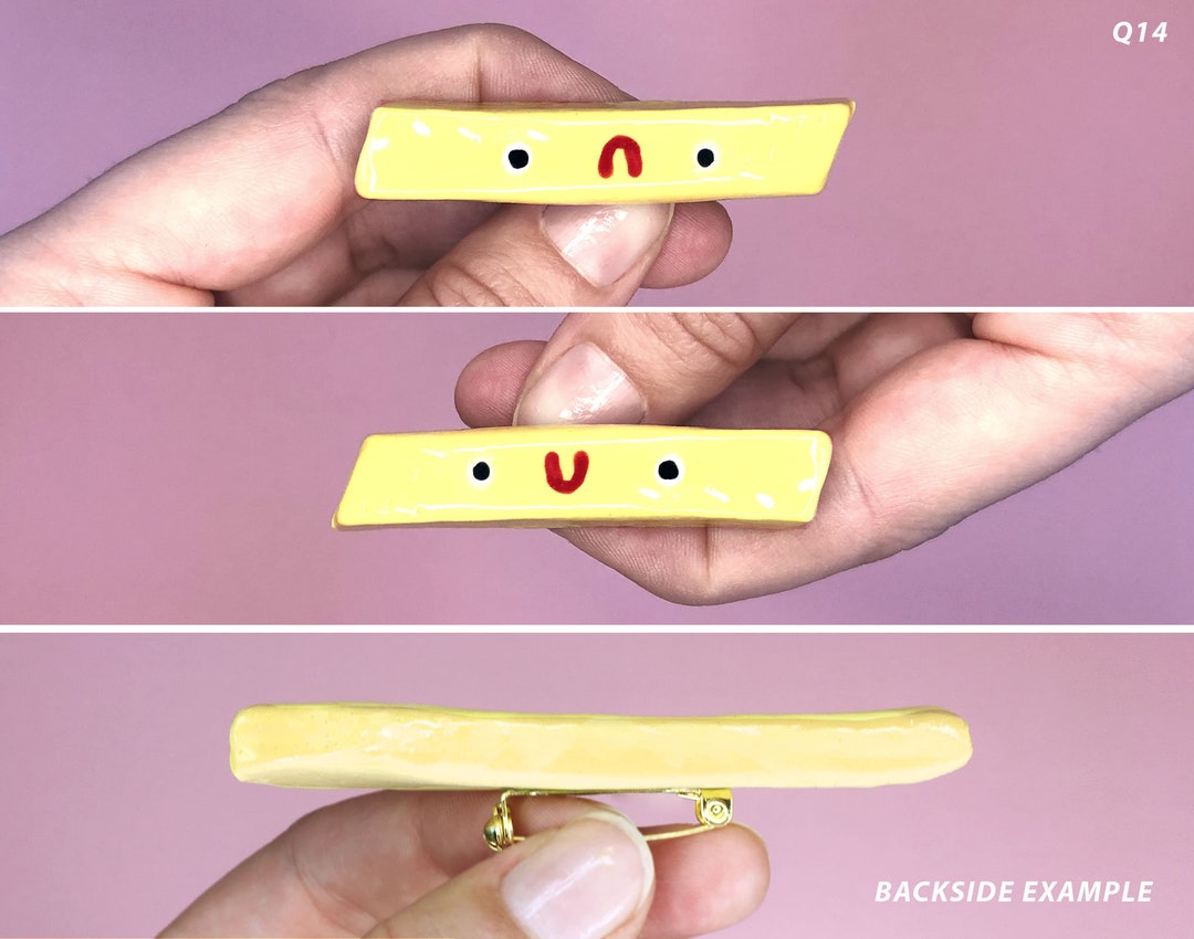 Large French Fries Pin / Charming Accessory / Ceramic Brooch / Handmade ...