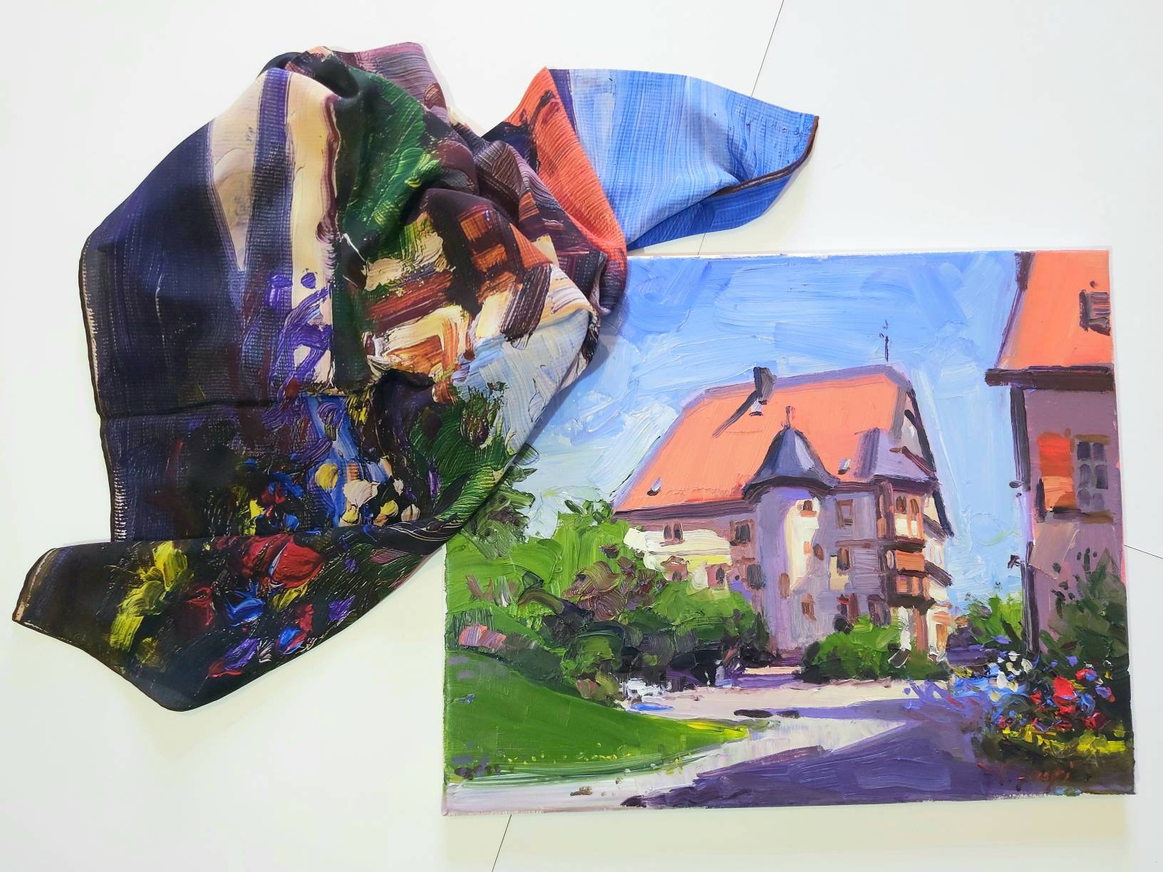 THE CASTLE Scarf 100% Silk - Modern Women's Scarf - Etsy UK