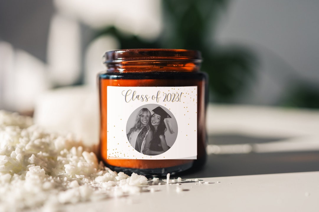 Graduation Candle Labels, Custom Grad Photo Gift, Sibling Brother ...