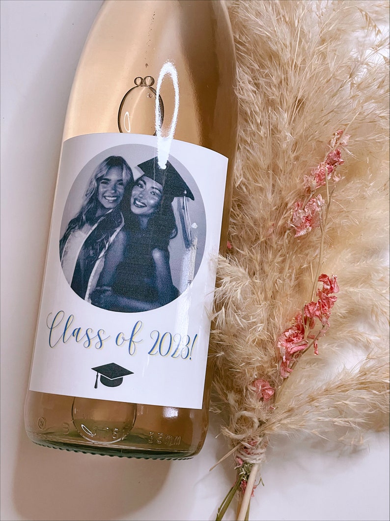 Graduation Wine Labels Custom Grad Photo Gift Sibling - Etsy