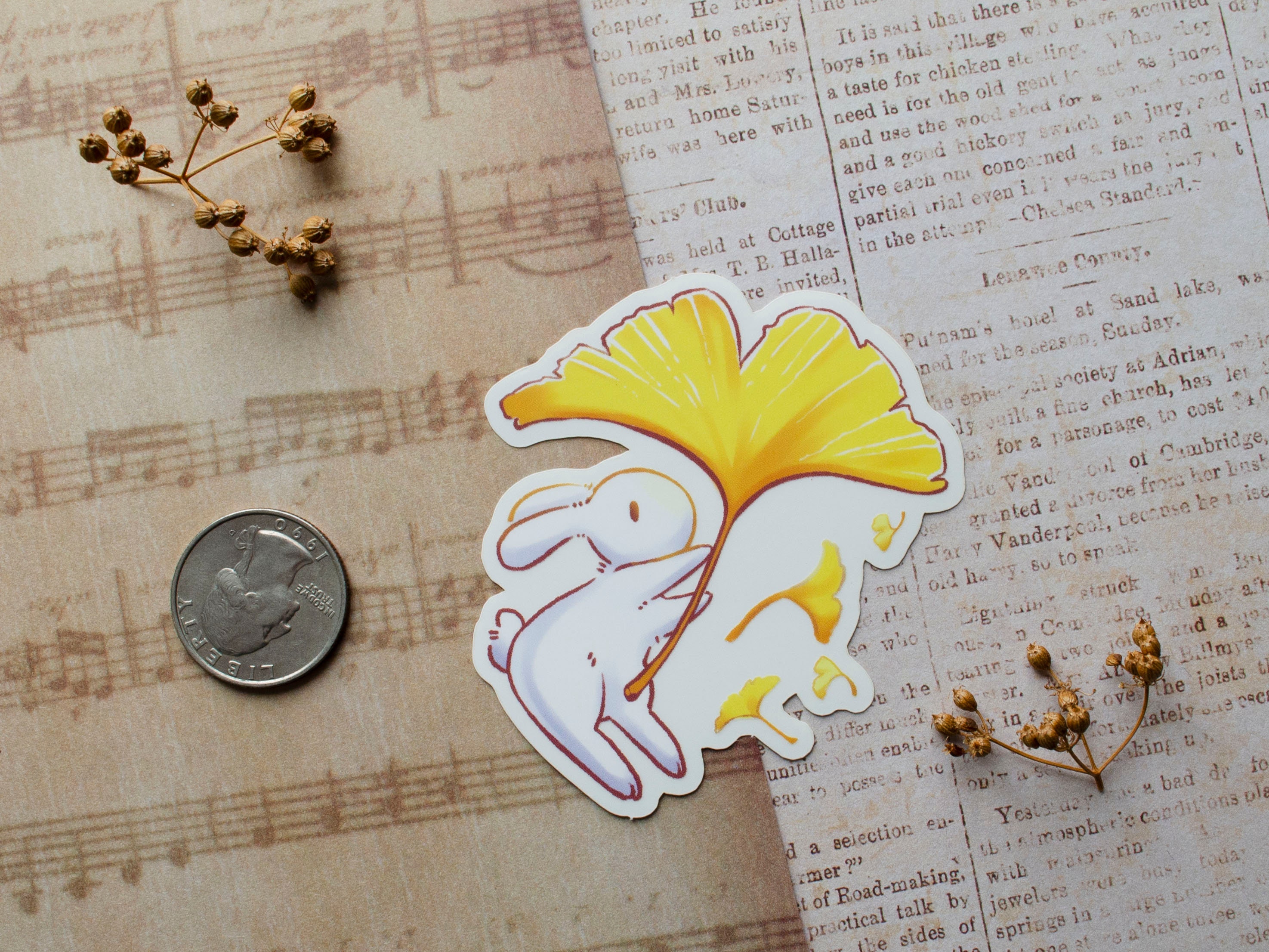 Ginkgo Bunny Vinyl Sticker | Gift for Bunny Parents | Sticker for ...
