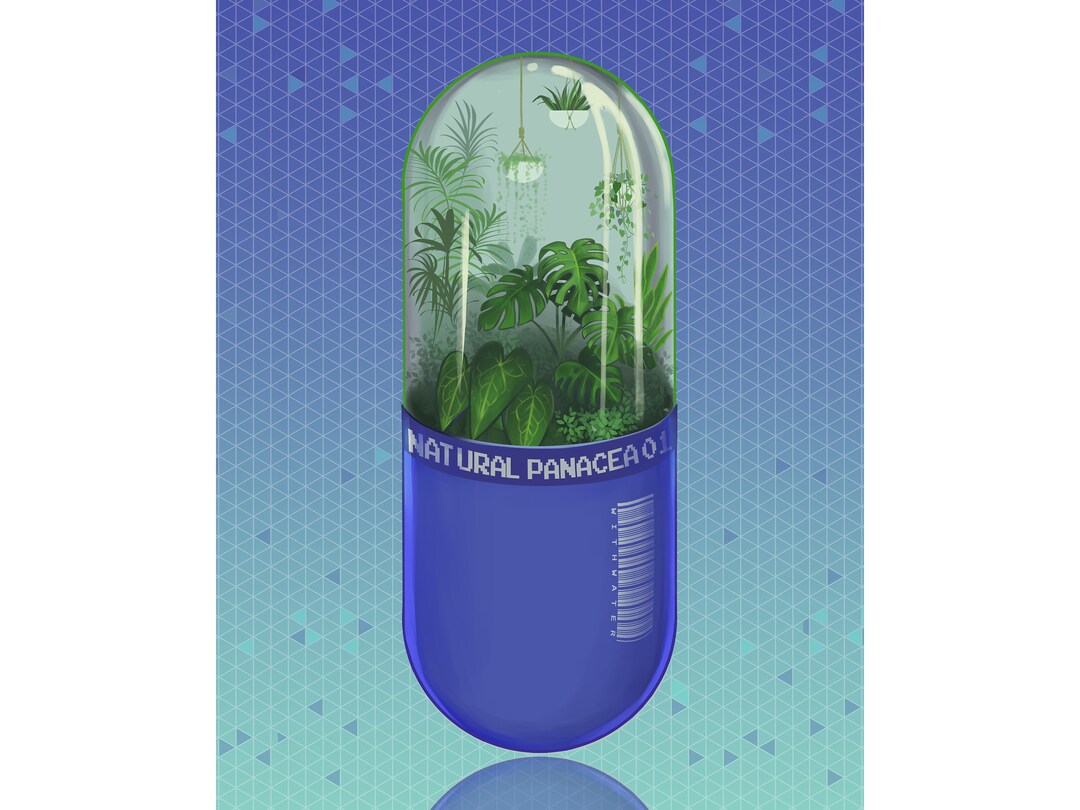 Natural Panacea Pill Print | Gift for Plant Lovers | Digital ...