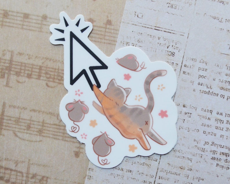 Cat and Mouse Sticker Gift for Cat Lovers Cat Mom Cat Parents ...