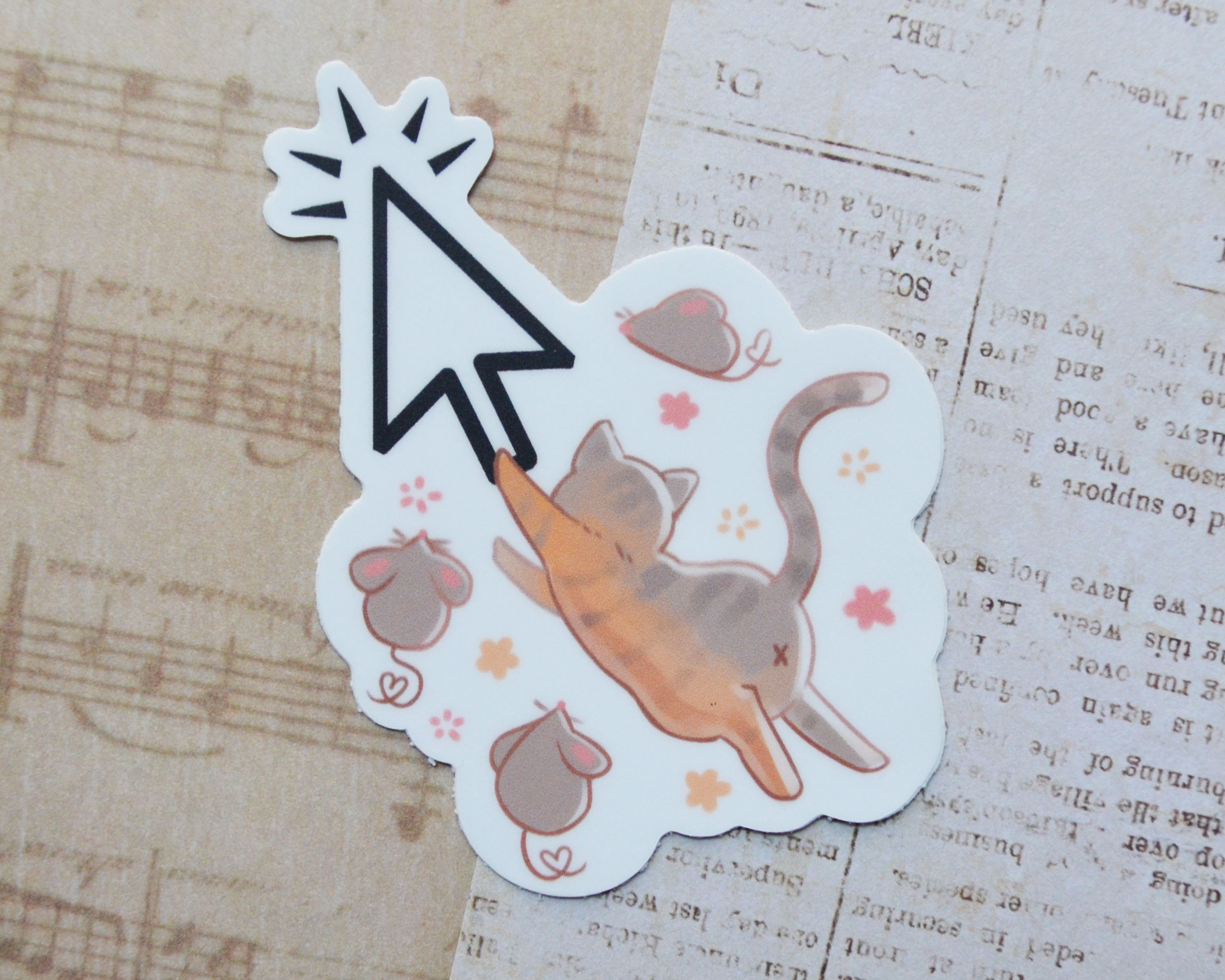 Cat and Mouse Sticker Gift for Cat Lovers Cat Mom Cat Parents ...