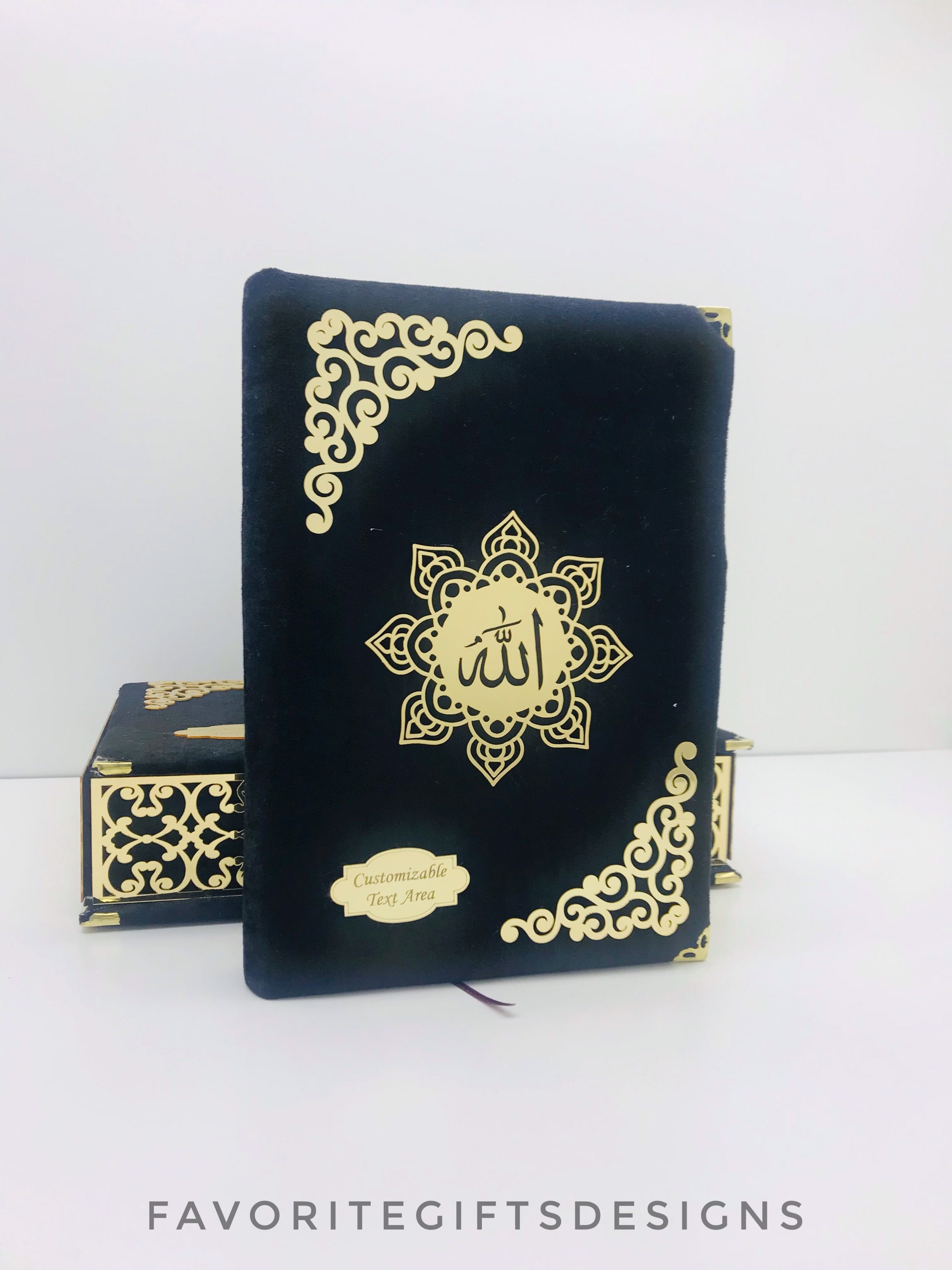 Islamic Velvet Quran Set, Velvet Quran and Velvet Box, Muslim Gift Set ...