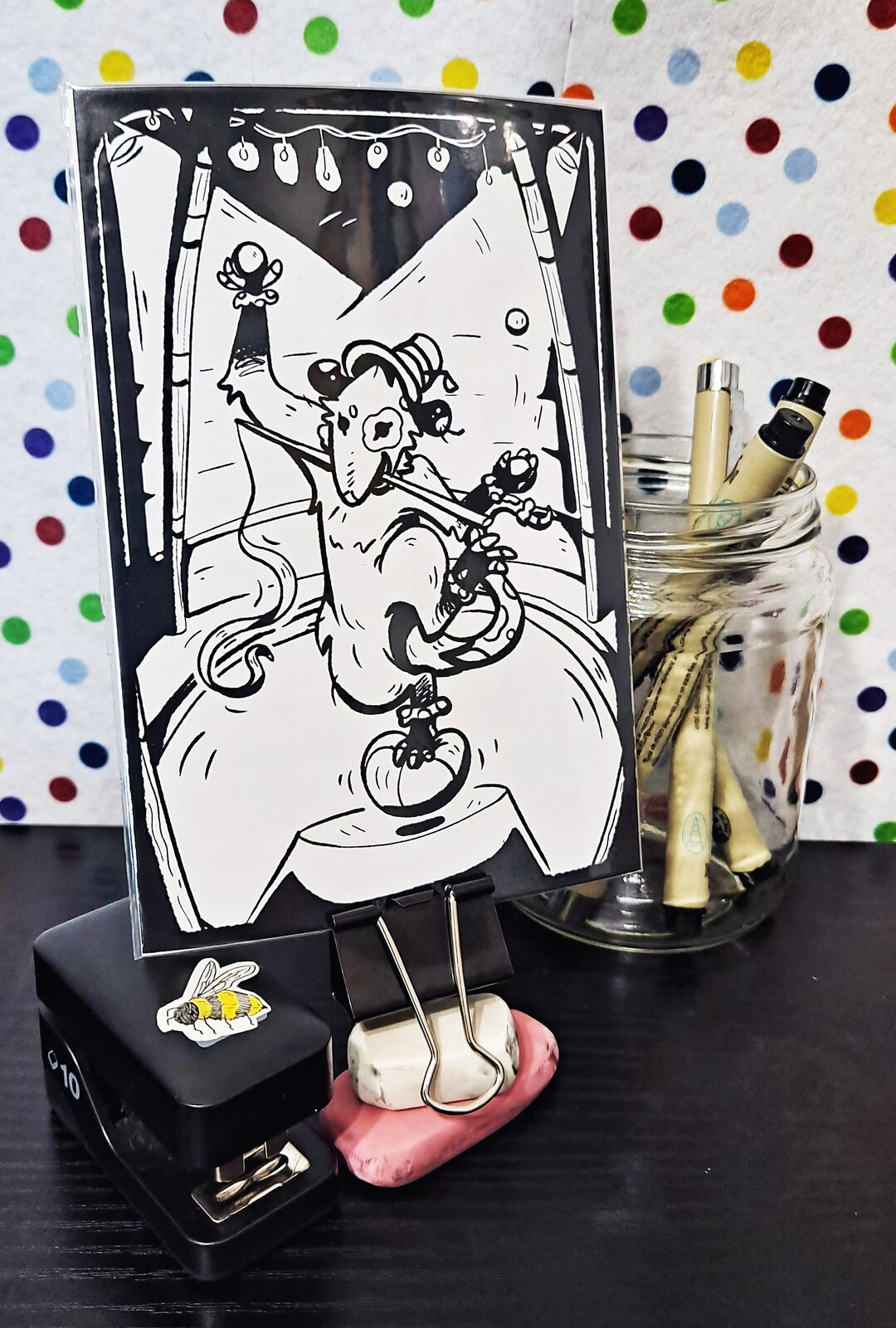 Circus Clown Juggler Black and White Mini Print Tarot Fool Occult ...