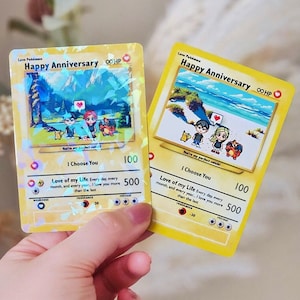 Pokemon Anniversary Card, Custom Pokemon Card, Boyfriend Gift ...