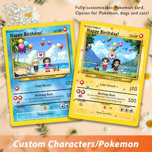 Custom Pokemon Birthday Card, Pokemon Gift, Pokemon Card, Birthday Gift ...