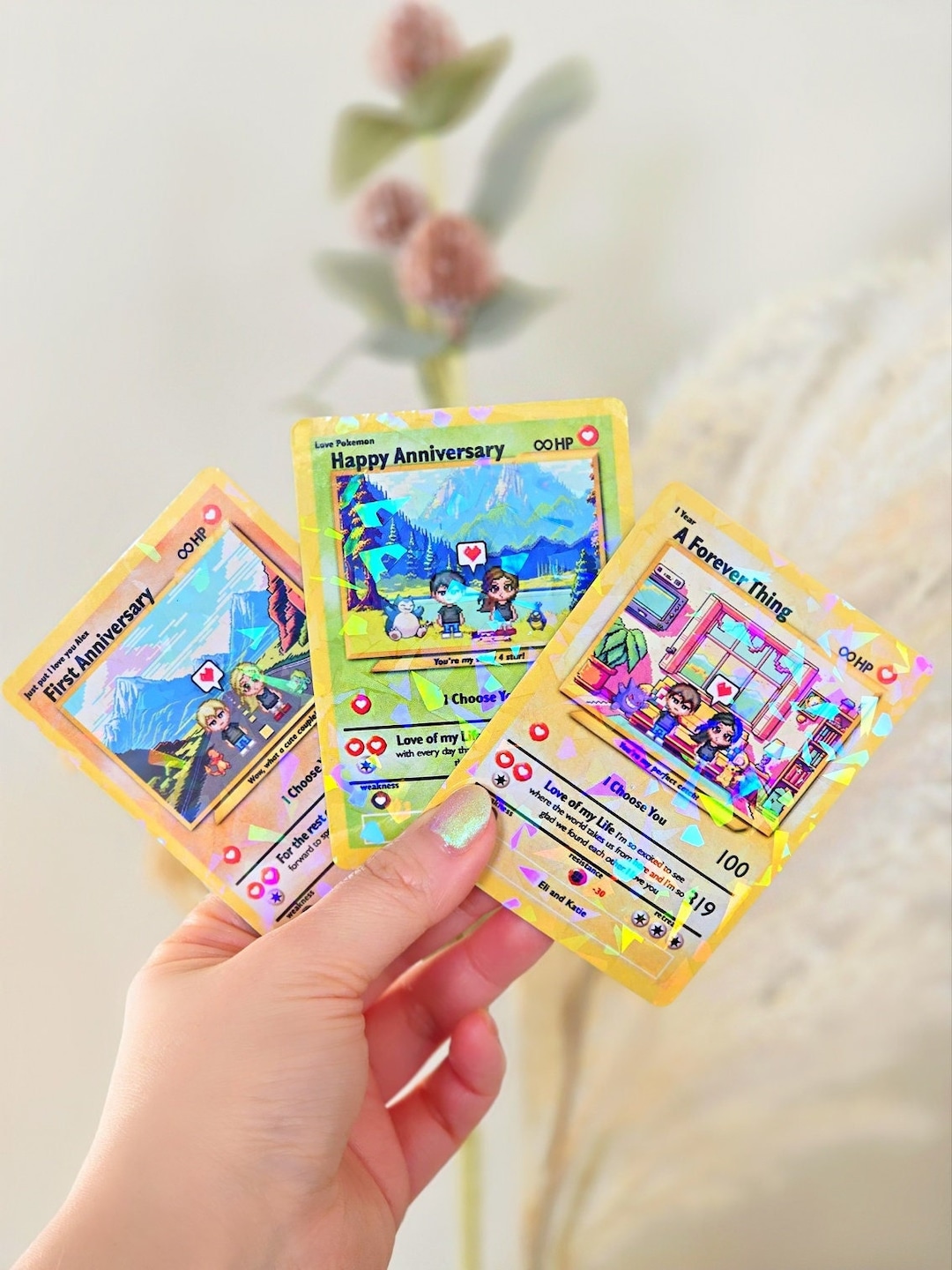 Pokemon Anniversary Card, Custom Pokemon Card, Boyfriend Gift ...