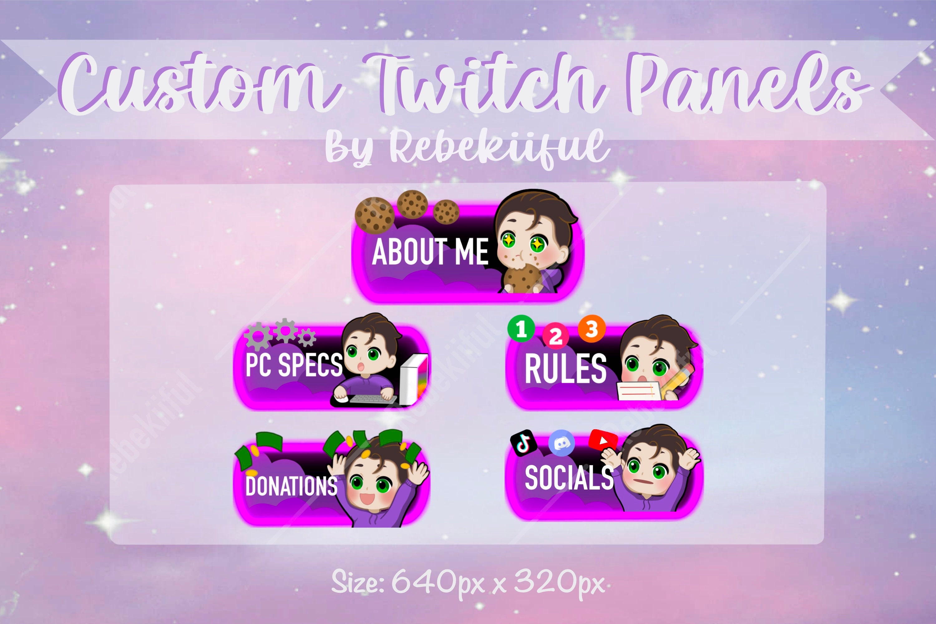 Custom Chibi Twitch Panels - Etsy