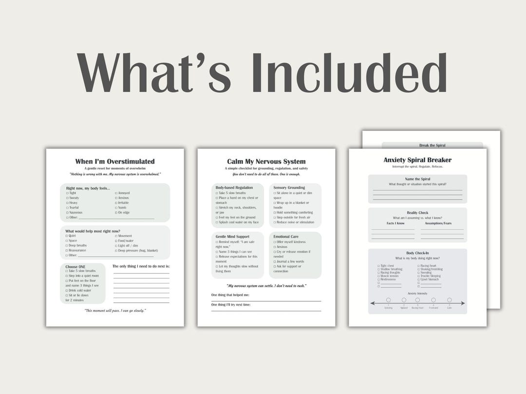 Regulation Toolkit Mini Bundle | Overstimulation Reset, Anxiety Spiral ...