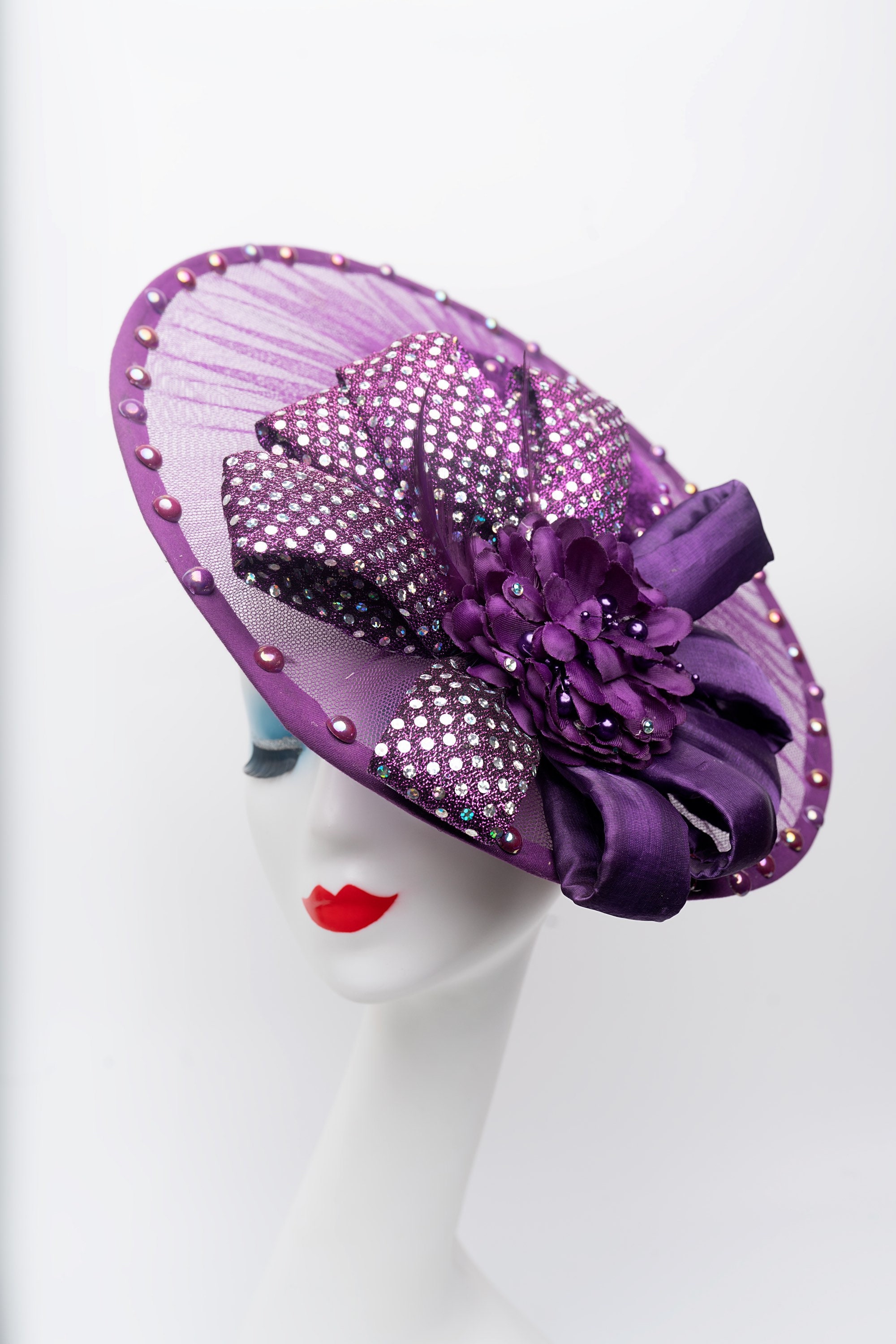 Shiyann Bee Purple Fascinator and Hats - Etsy