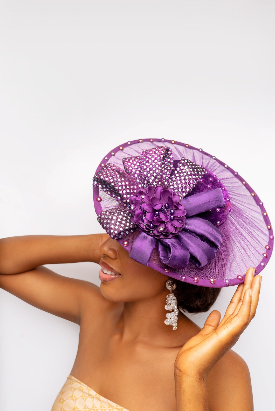 Shiyann Bee Purple Fascinator and Hats - Etsy
