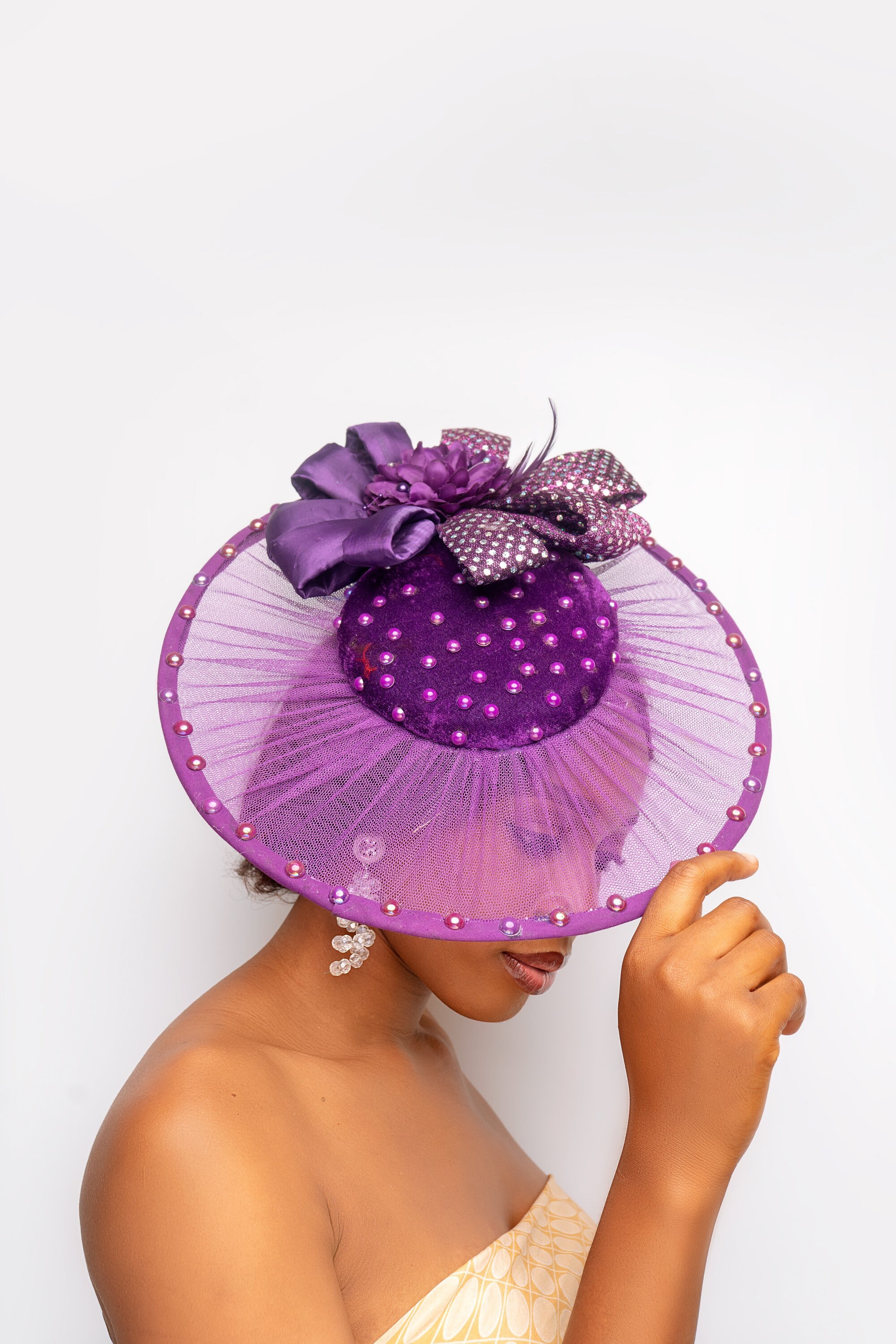 Shiyann Bee Purple Fascinator and Hats - Etsy