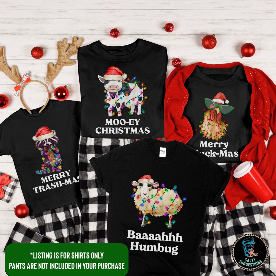 Family Christmas Pajamas, Matching Farm Chicken, Cow Pajamas Family ...
