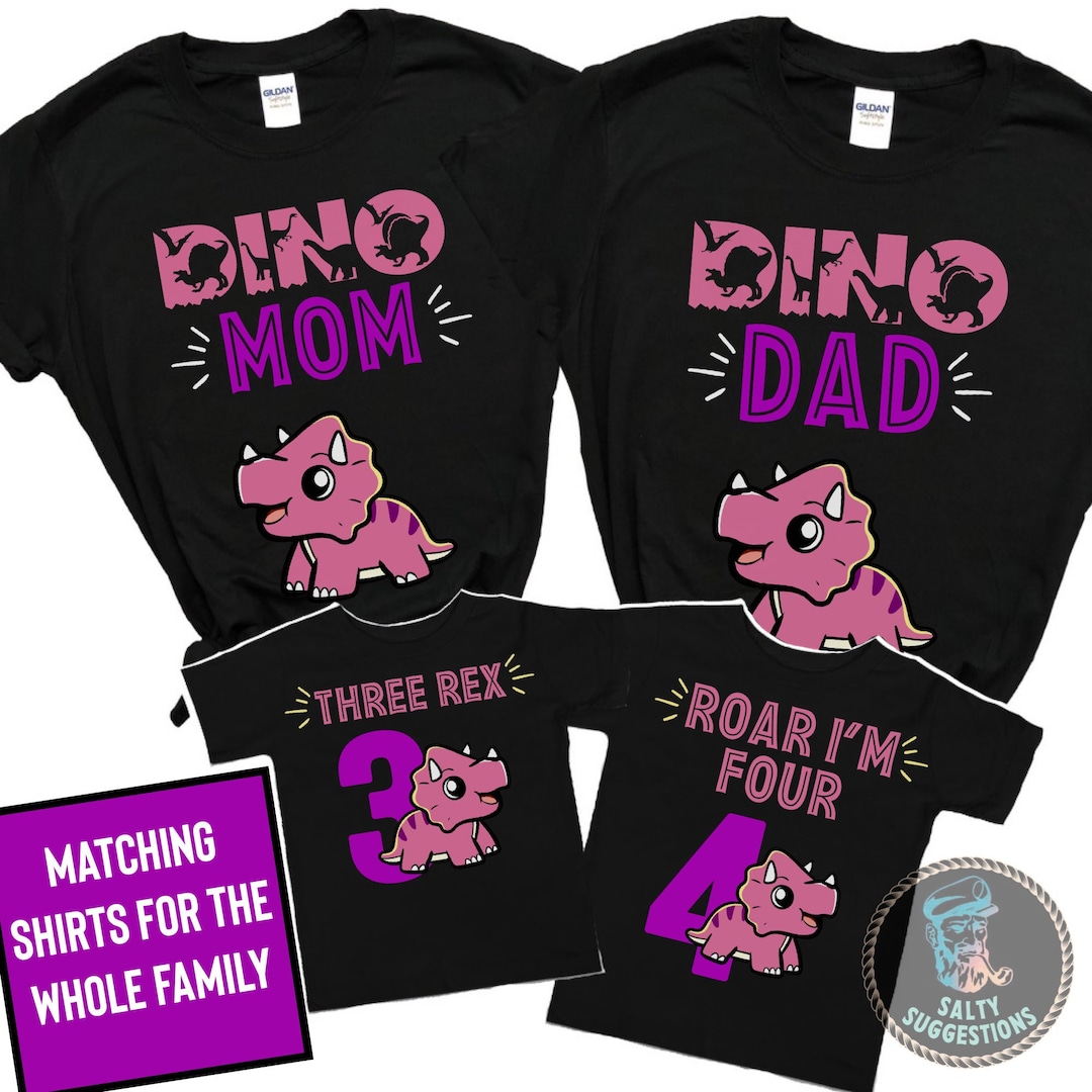 Dinosaur Birthday Shirt, 4th Birthday Dinosaur Shirts, Family Matching ...