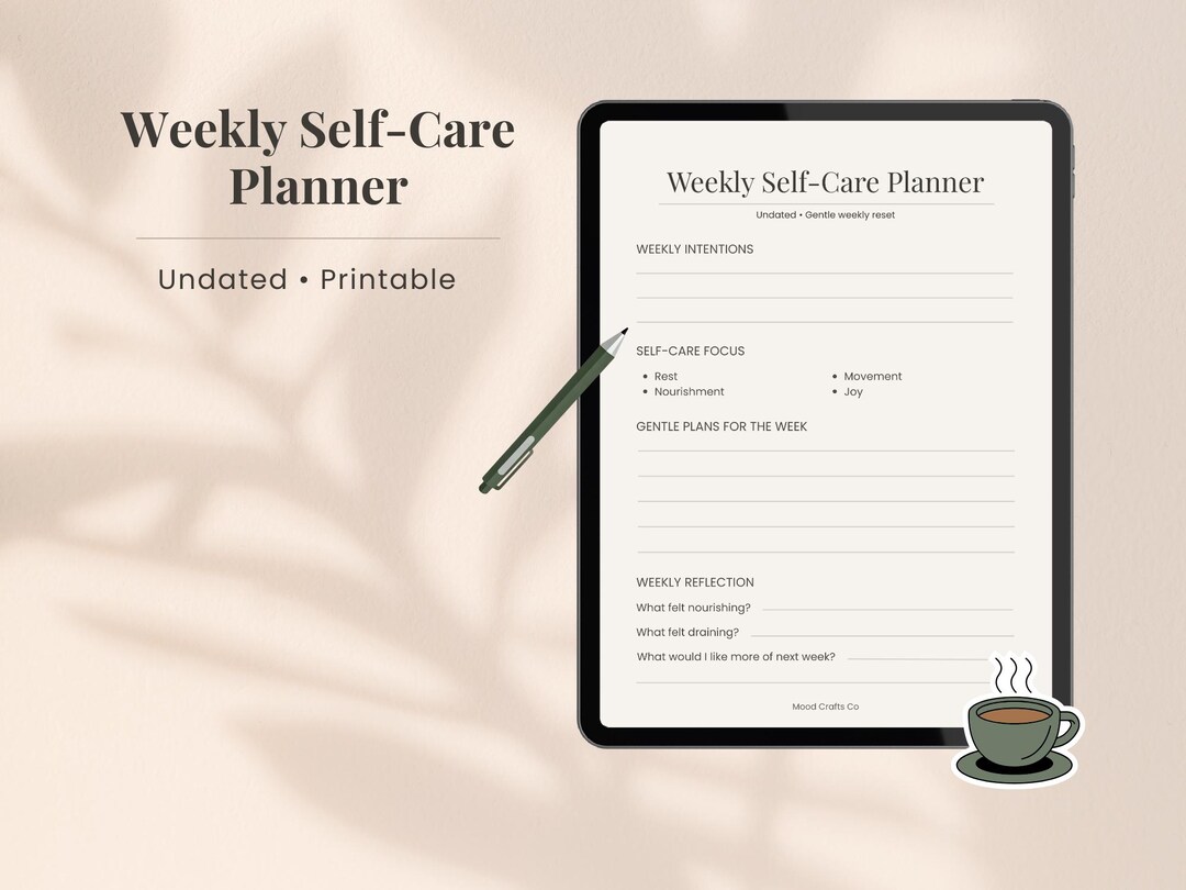 Weekly Self-care Planner | Gentle Reset Worksheet (digital Download) - Etsy