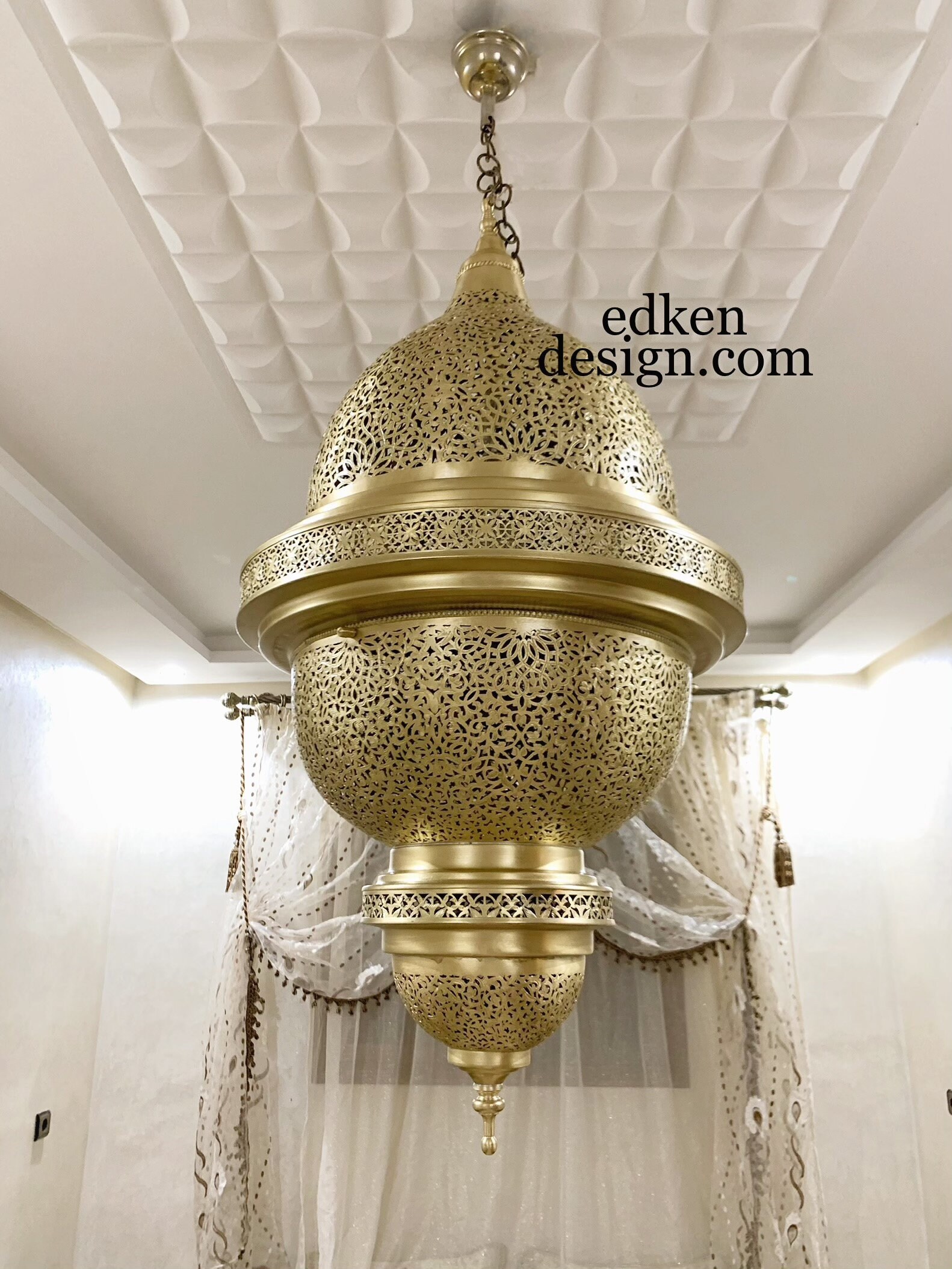 Large Moroccan Lamp CEILING Pendant Light Brass, Moroccan Lampshades ...