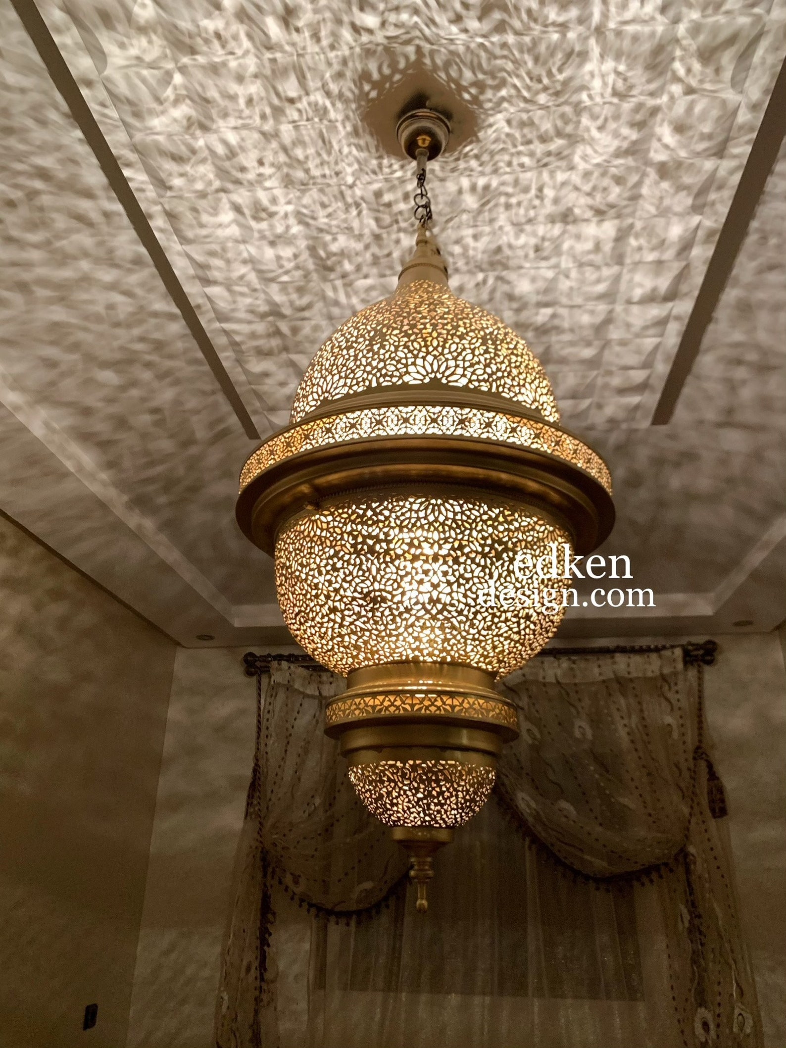 Large Moroccan Lamp CEILING Pendant Light Brass, Moroccan Lampshades ...