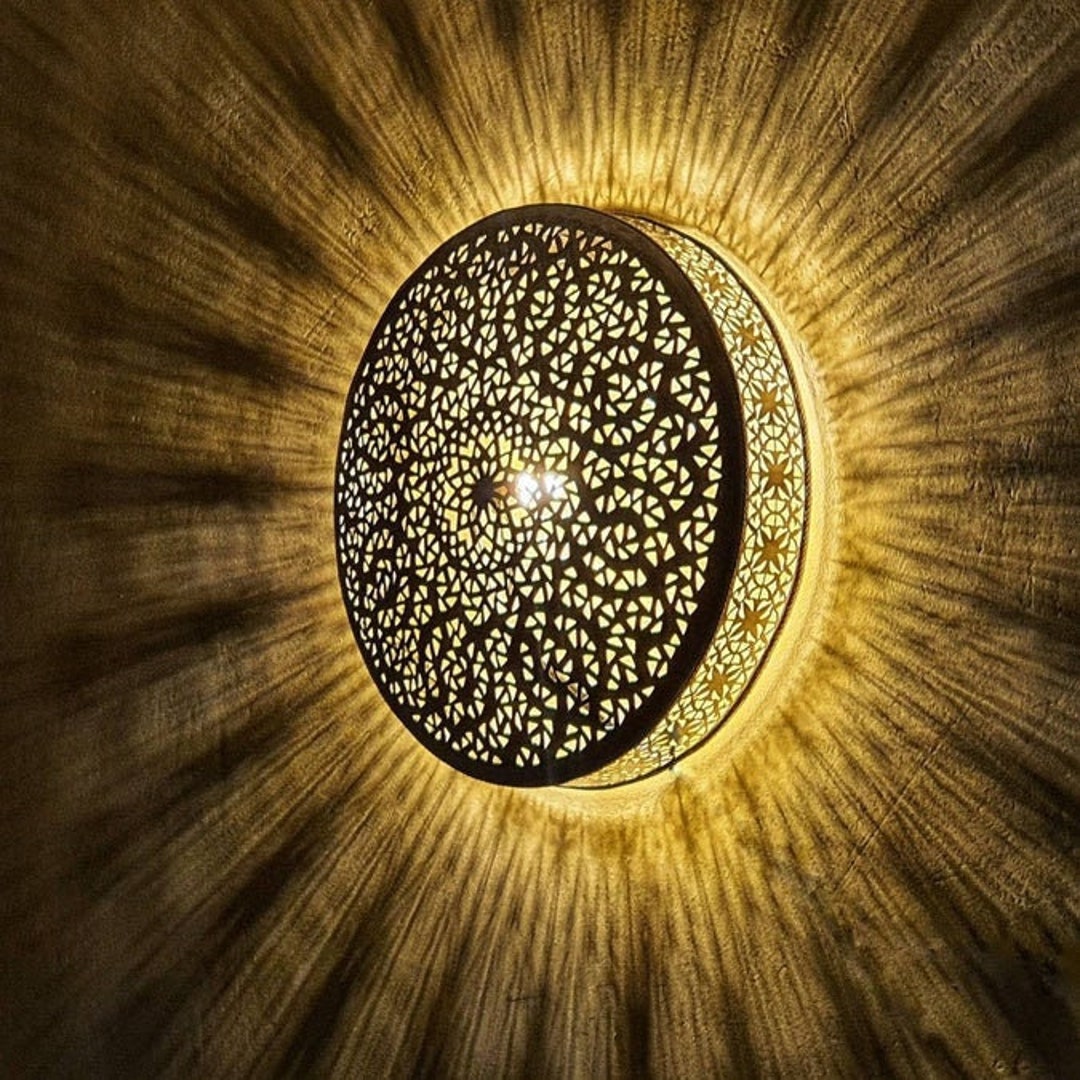 Moroccan Wall & Ceiling Lamp –moorish Wall Sconce–handmade Brass Light ...