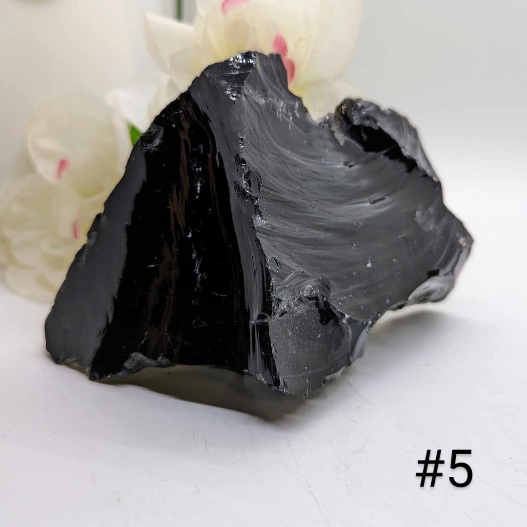 Deep Black Raw Obsidian Large Obsidian Chunk Protection Crystal ...