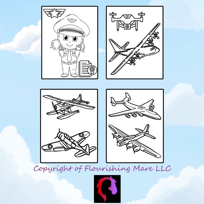 Printable Kids Coloring Pages | Aviation & Travel | Airplane Pilot ...