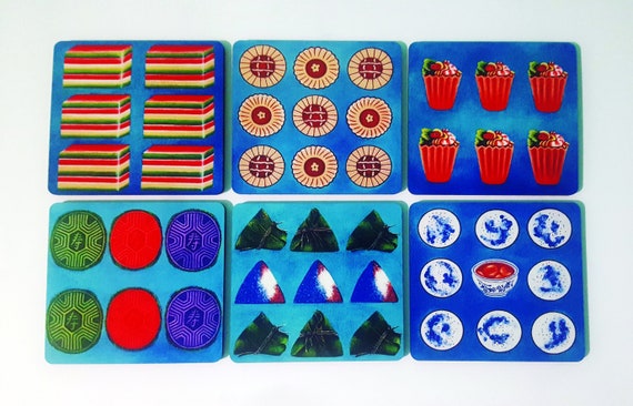 Peranakan Kueh Coasters Set of 6 | Etsy