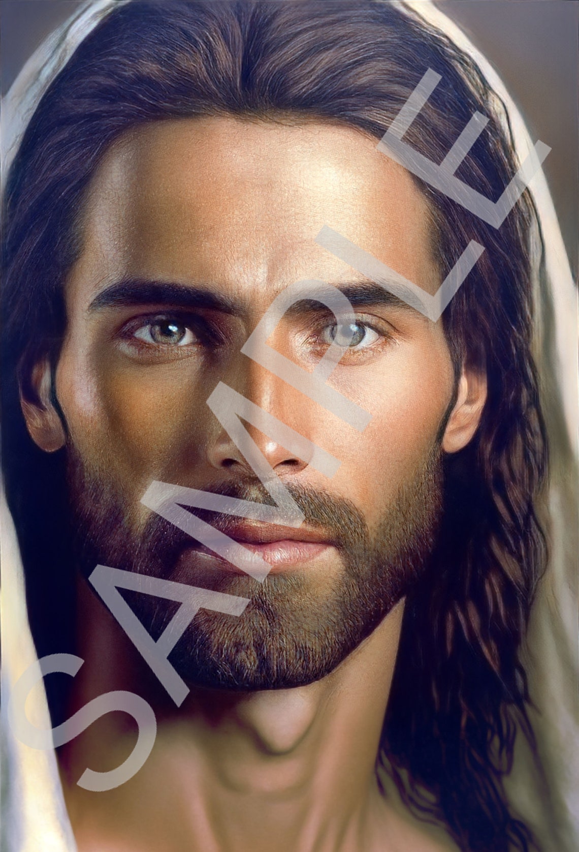 Jesus Close up Portrait - AI Generated - Etsy
