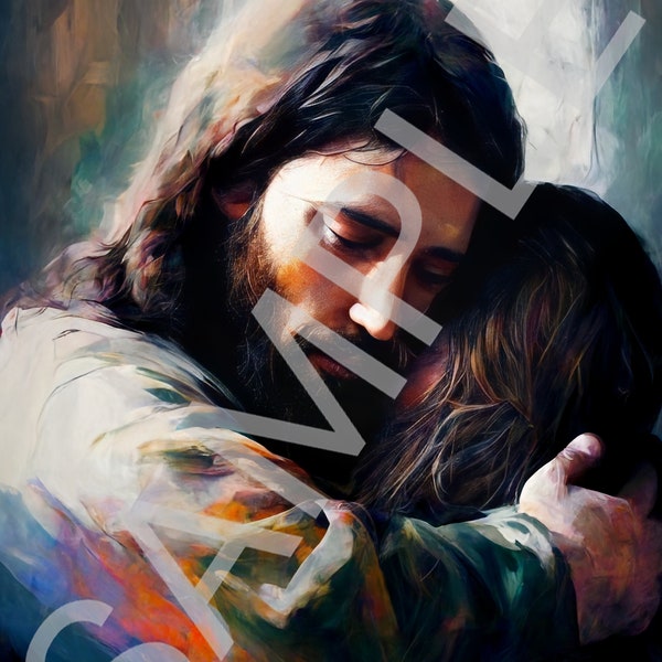Jesus Hugging Woman - Etsy