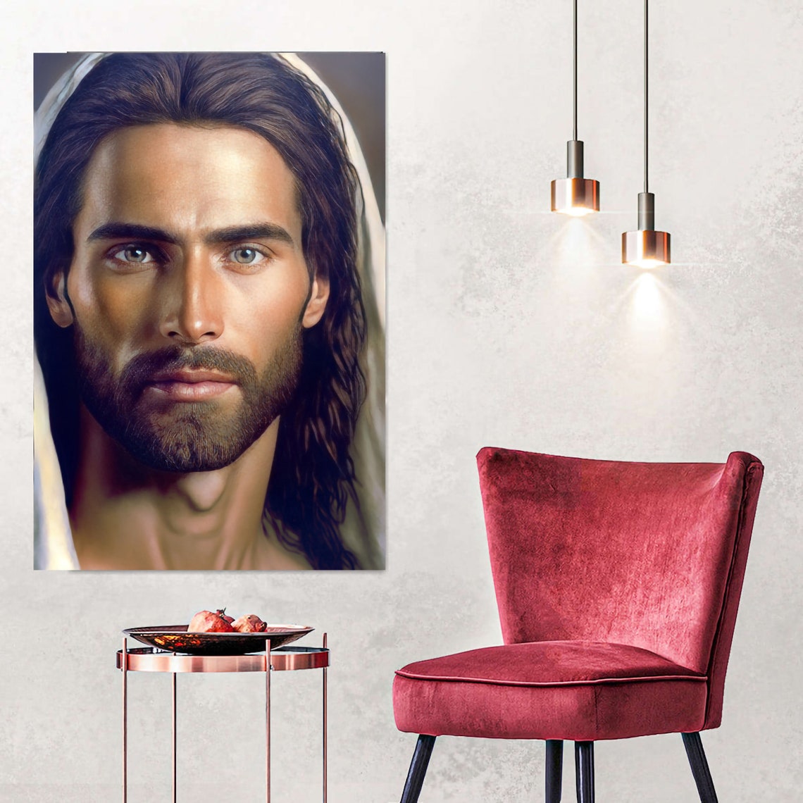 Jesus Close up Portrait - AI Generated - Etsy