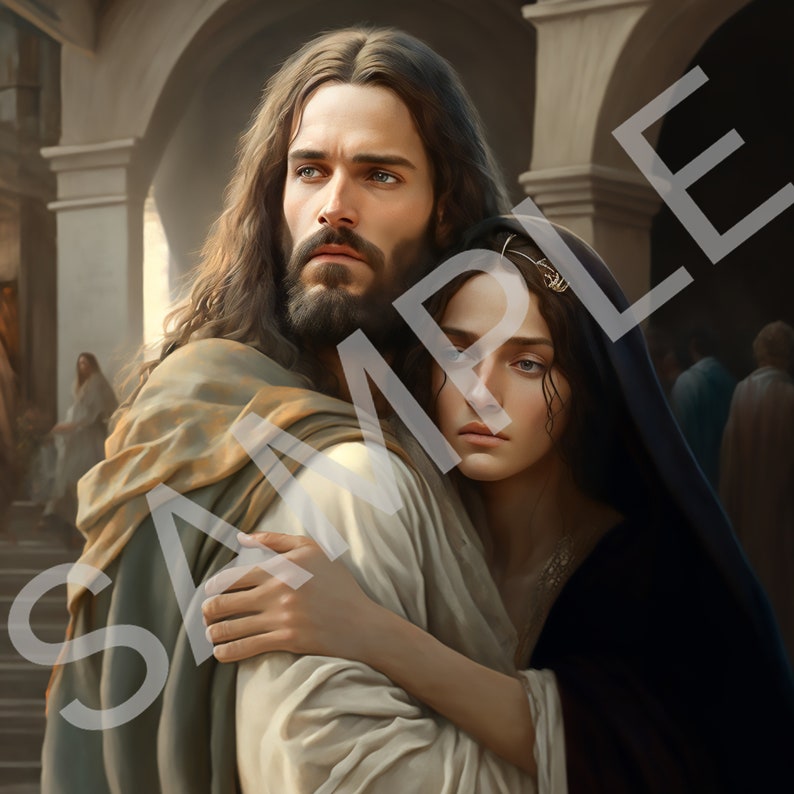 Jesus With Mary Magdalene - AI Generated - Etsy