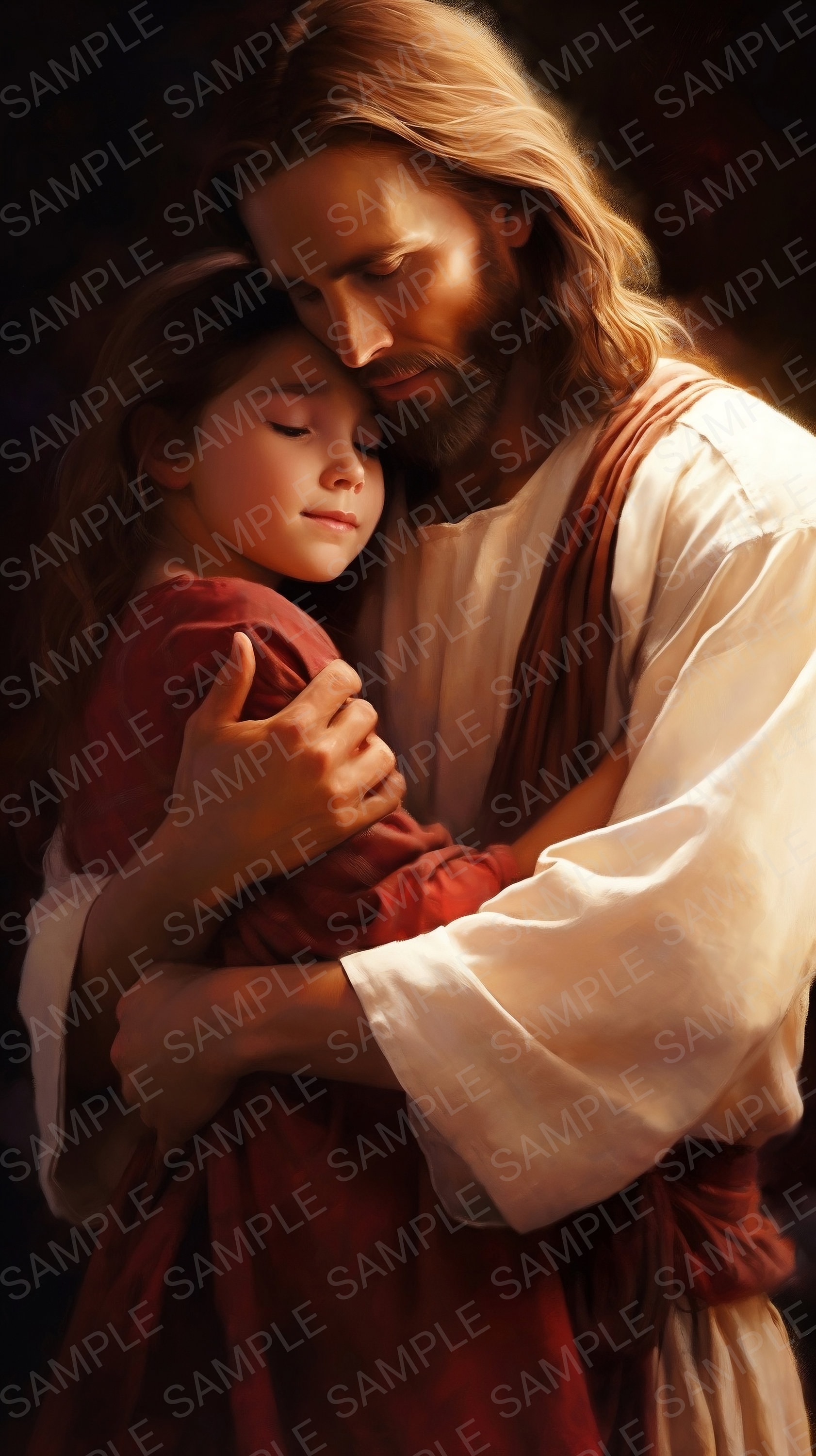 Eternal Embrace - Jesus Hugging a Child - Etsy