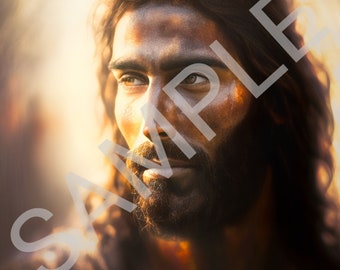 Jesus Close up Portrait AI Generated - Etsy