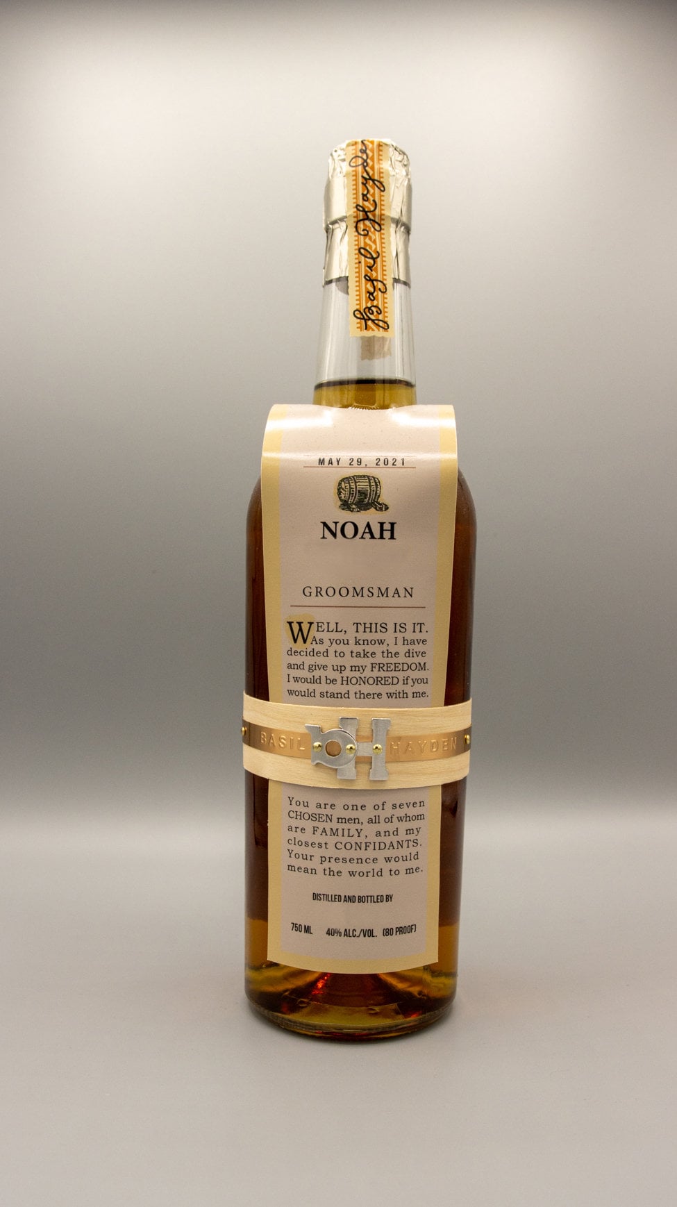 Whiskey Bottle Custom Label - Basil Hayden's - Etsy