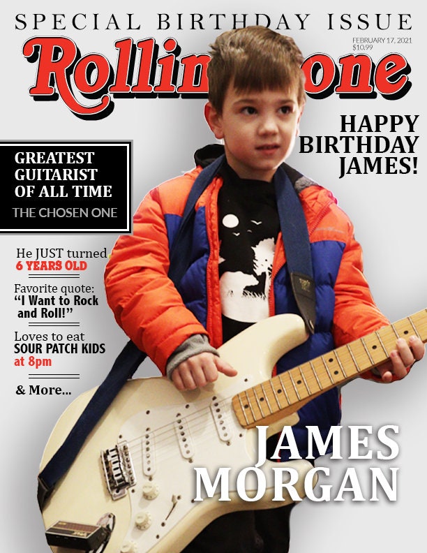 Custom Rollin Stone Magazine Cover, Personalized Magazine Cover, - Etsy