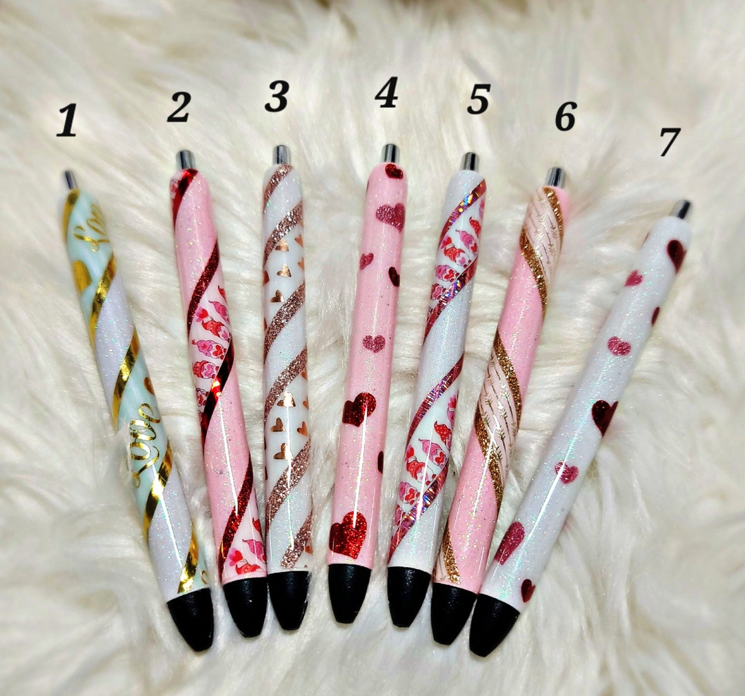 Valentine Glitter Pens. Valentine Epoxy Pens. Resin Pens. Teacher Gifts ...