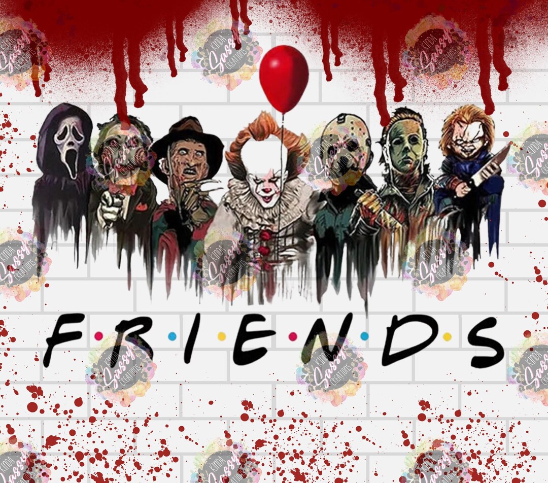 Horror Guys FRIENDS Wrap. Scary Killers. Halloween 20 Oz Skinny Tumbler ...