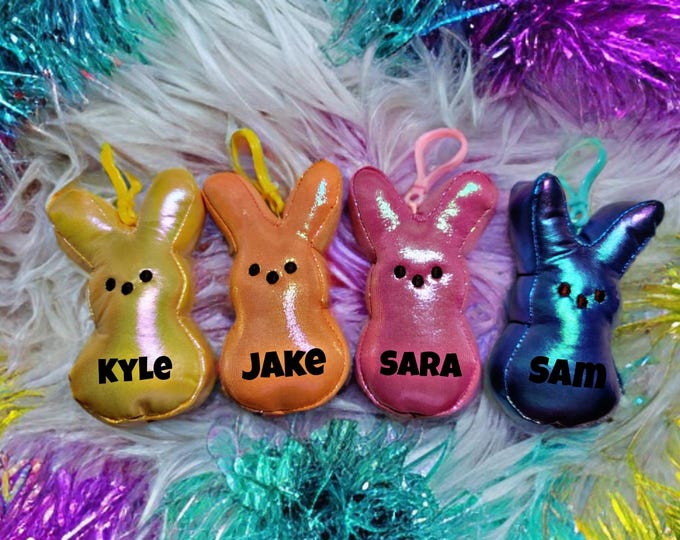 Peeps Bunny Keychain - Etsy