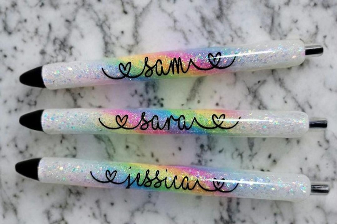 Rainbow Burst Pen. Unicorn Burst. Glitter Pens. Epoxy Pen. Teacher ...