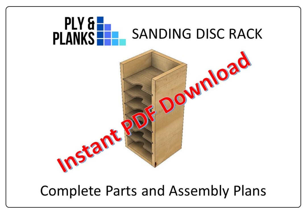 Woodwork Design Plans - Sanding Disc Rack - Instant Download PDF - Etsy
