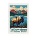 Yellowstone National Park Wall Art Poster, Vintage Nature Decor, Bison ...