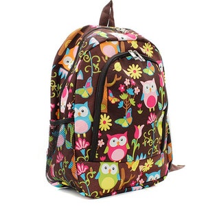 Owl Canvas Backpack, Personalized Backpack, Embroidered Backpack, Kids ...