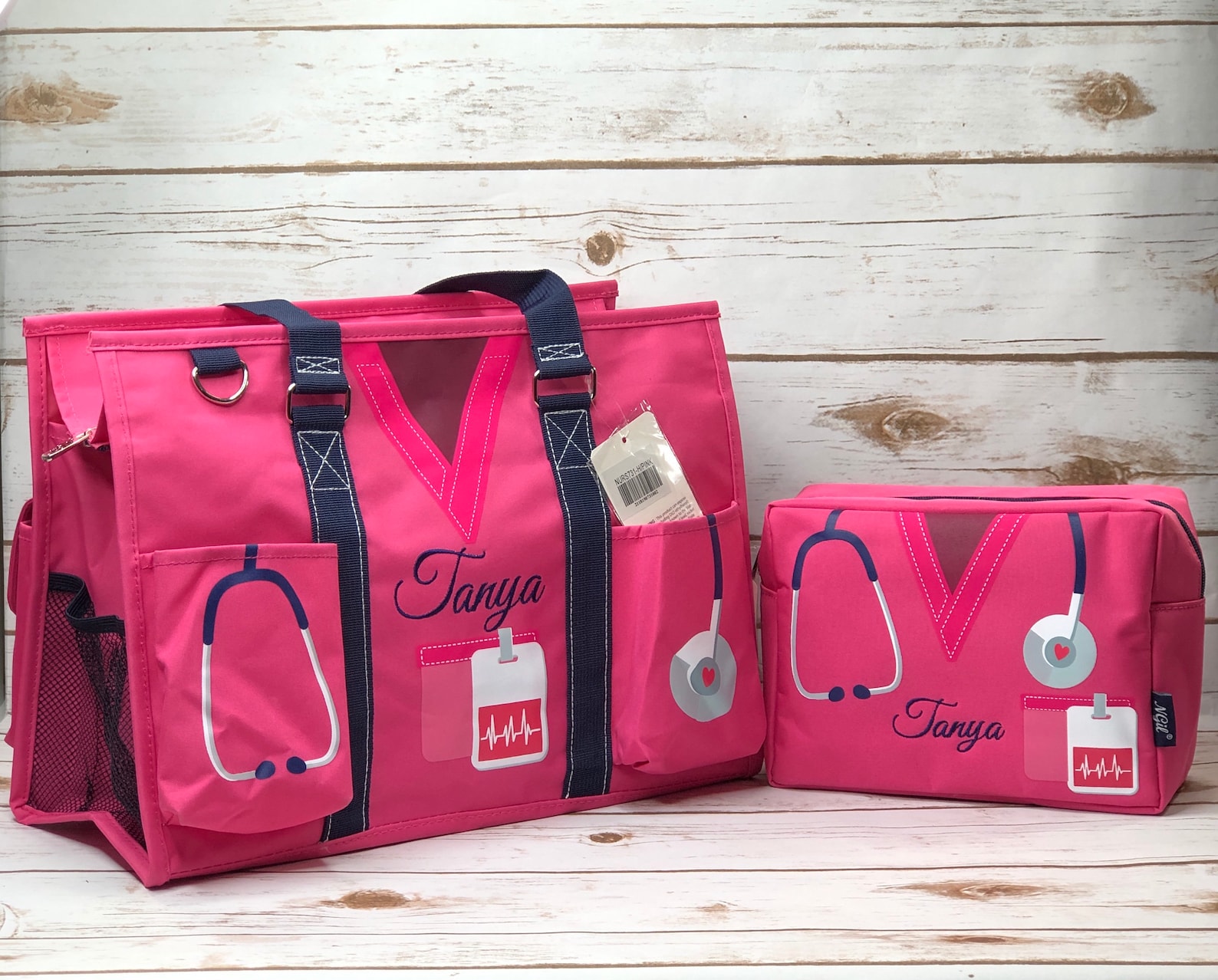 Nurse Tote Personalized Zippered Caddy Organizer Tote Bag - Etsy