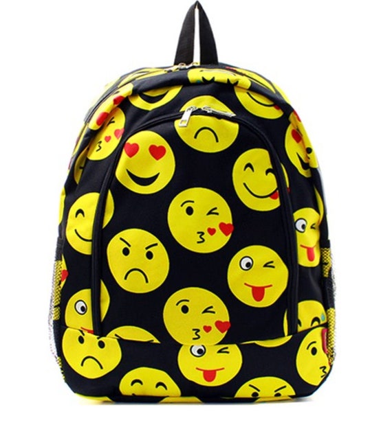 Emoji Canvas Backpack Personalized Backpack Embroidered | Etsy