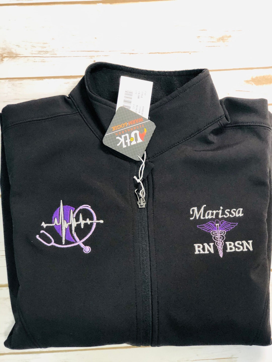 Heart With Stethoscope Jacket, Nurse Jacket, Embroidered Jacket, Nurse ...
